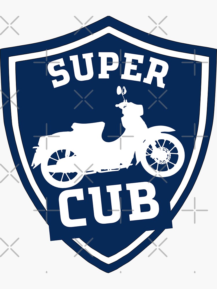 "Copy of Super Cub Minibike Blue Shield Design" Sticker for Sale by ...
