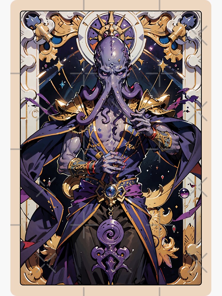 "Baldur's Gate 3 Emperor Illithid Mind Flayer Tarot" Sticker for Sale ...