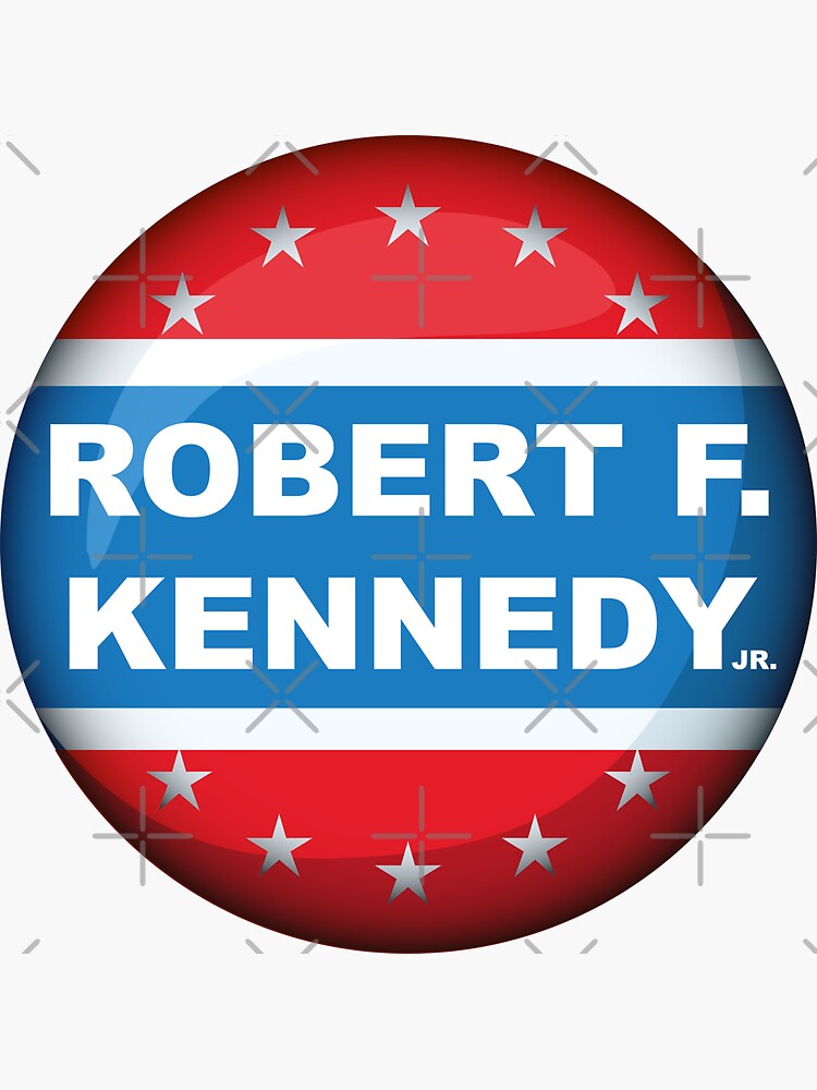 "RFK jr. Robert F. Kennedy Jr. For President 2024 Button" Sticker for ...