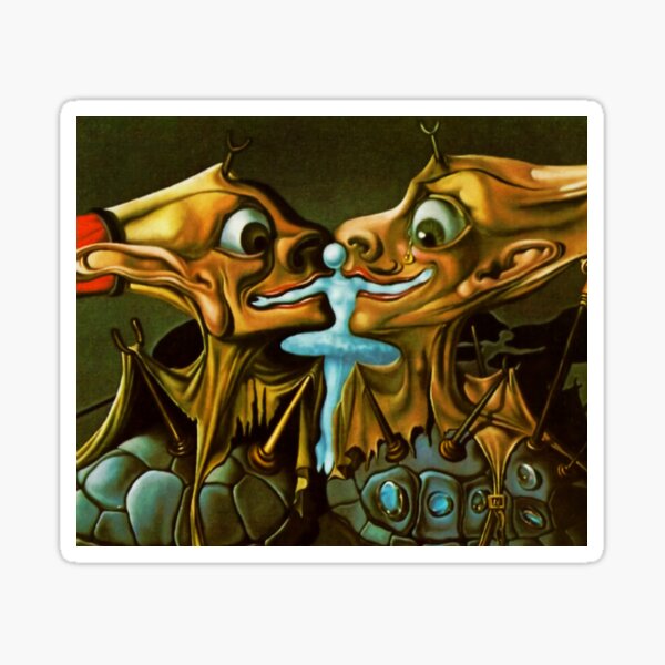 "Dali Two Face" Sticker for Sale by Patriciahawkins | Redbubble