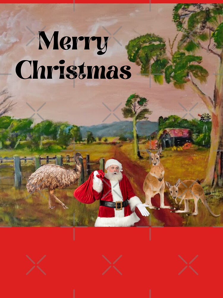 "Merry Christmas Australian Style - Original Art Christmas Design with ...