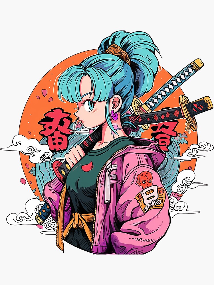 "samurai bulma" Sticker for Sale by maniabx | Redbubble