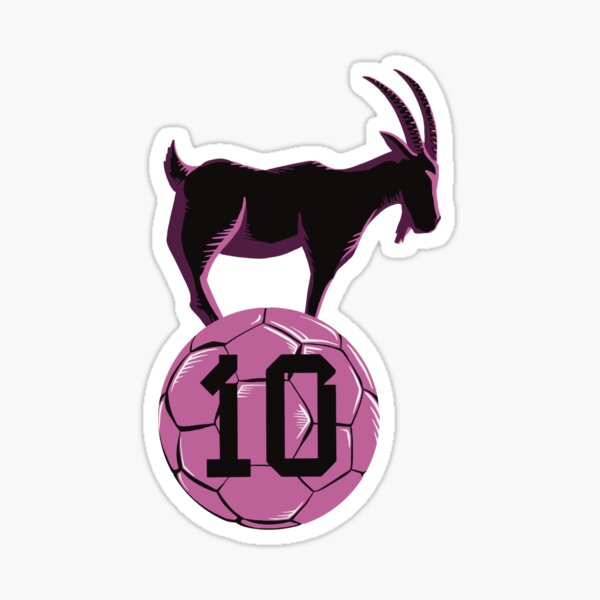 "Messi 10 GOAT (Pink Soccer Ball Inter Miami CF Futbol)" Sticker for ...