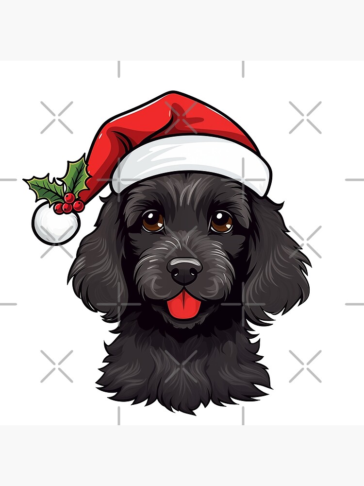 "Christmas Cavoodle Cavapoo Spaniel - Black" Throw Pillow for Sale by ...