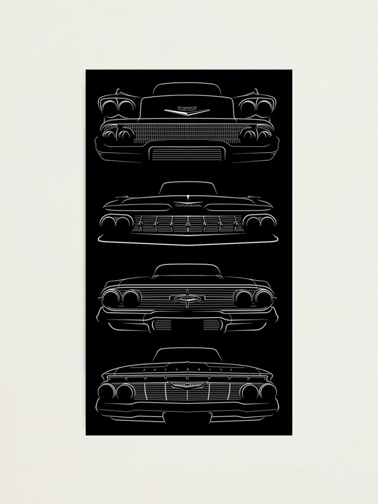 "The Evolution of the Impala: 1958-1961 (front stencil, white ...