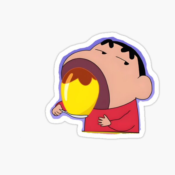 "Cute Shin-Chan Eating Pudding" Sticker for Sale by aakashgupta | Redbubble