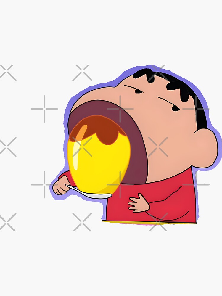 "Cute Shin-Chan Eating Pudding" Sticker for Sale by Akash Gupta | Redbubble