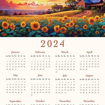 "2024 Calendar (Sunset & Sunflowers)" Greeting Card for Sale by Paper ...