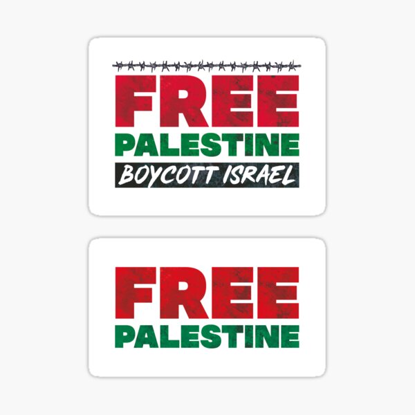 "Free Palestine - Pack of 2 Stickers - Boycott Israel" Sticker for Sale ...