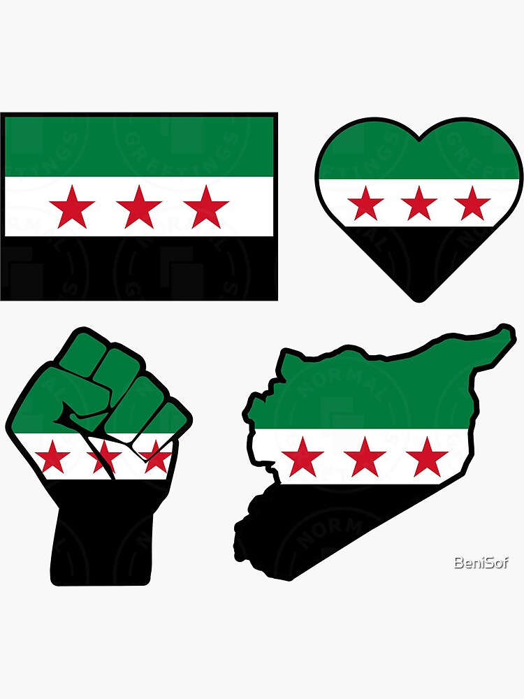 "Syrian Flag stikers" Sticker for Sale by BeniSof | Redbubble