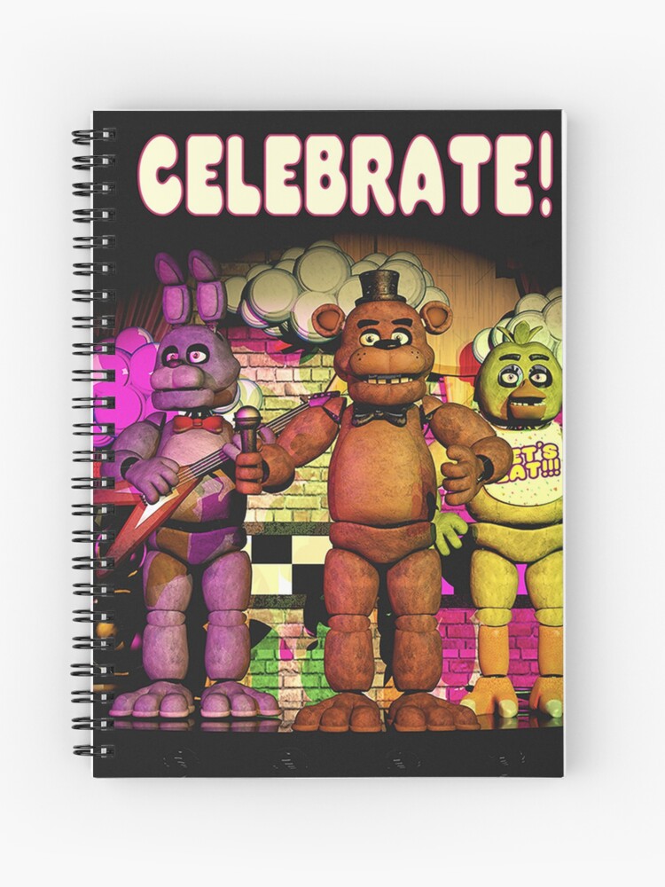 "FNAF "Celebrate!" Poster" Spiral Notebook for Sale by AshWasTaken ...