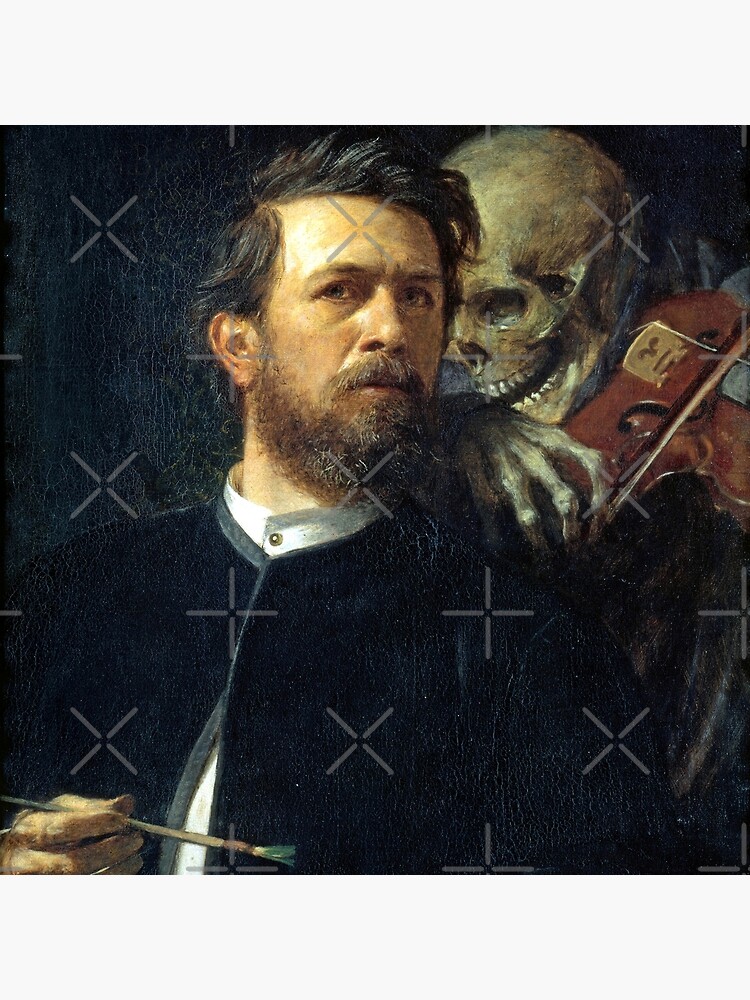 "Self Portrait With Death Playing the Fiddle - Arnold Bocklin" Tote Bag ...