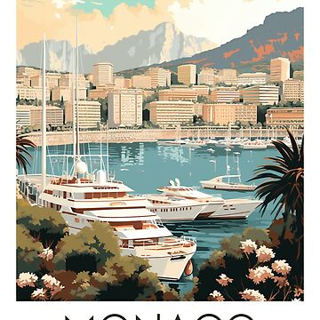 "A Vintage Travel Illustration of Monaco " Sticker for Sale by ...