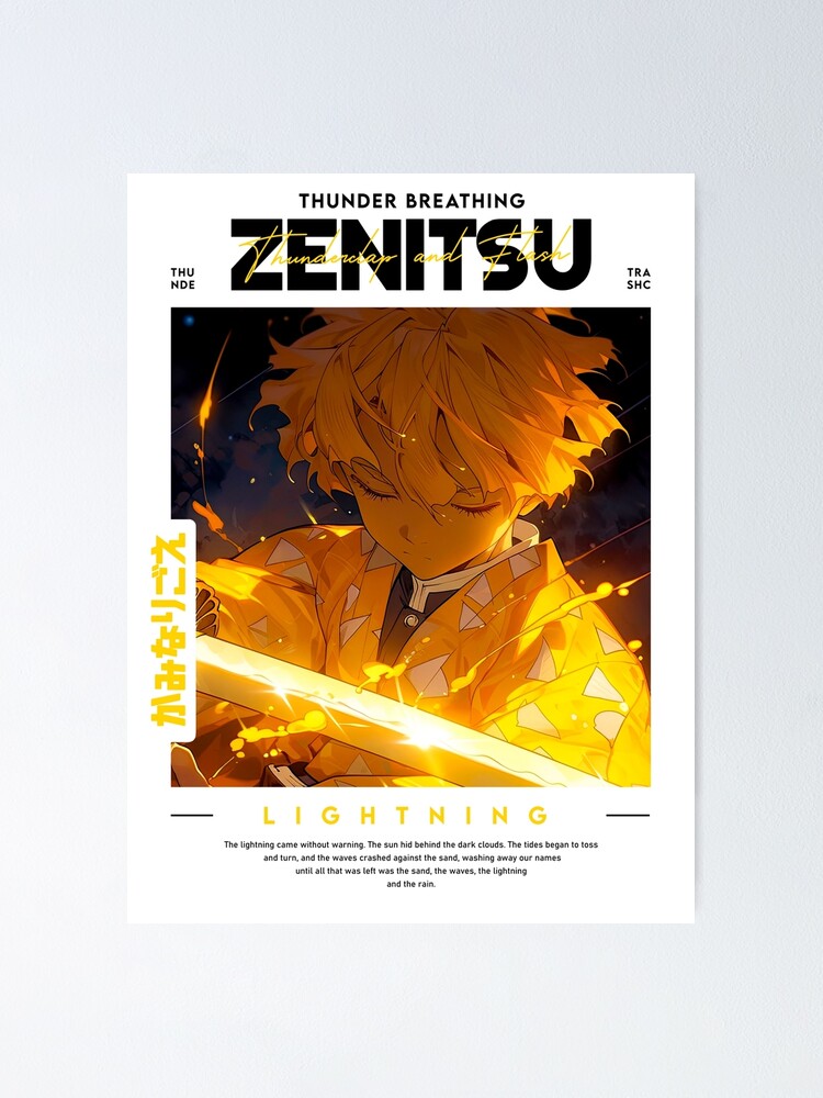 "Agatsuma Zenitsu - Kimetsu no Yaiba" Poster for Sale by trashcandy ...
