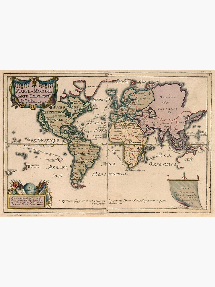 "Vintage Map of The World (1714)" Poster by BravuraMedia | Redbubble