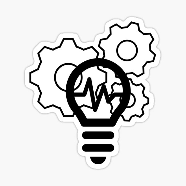 "Black and White Gear logo" Sticker for Sale by URIieee | Redbubble