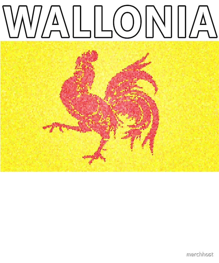 "Wallonia Flag Gallic Rooster Original" by merchhost | Redbubble