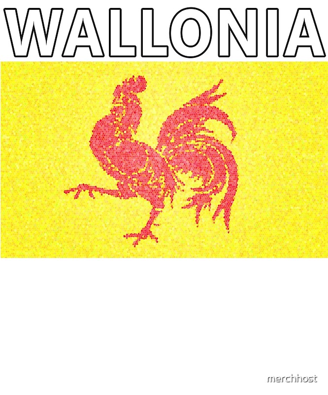 "Wallonia Flag Gallic Rooster Original" by merchhost | Redbubble