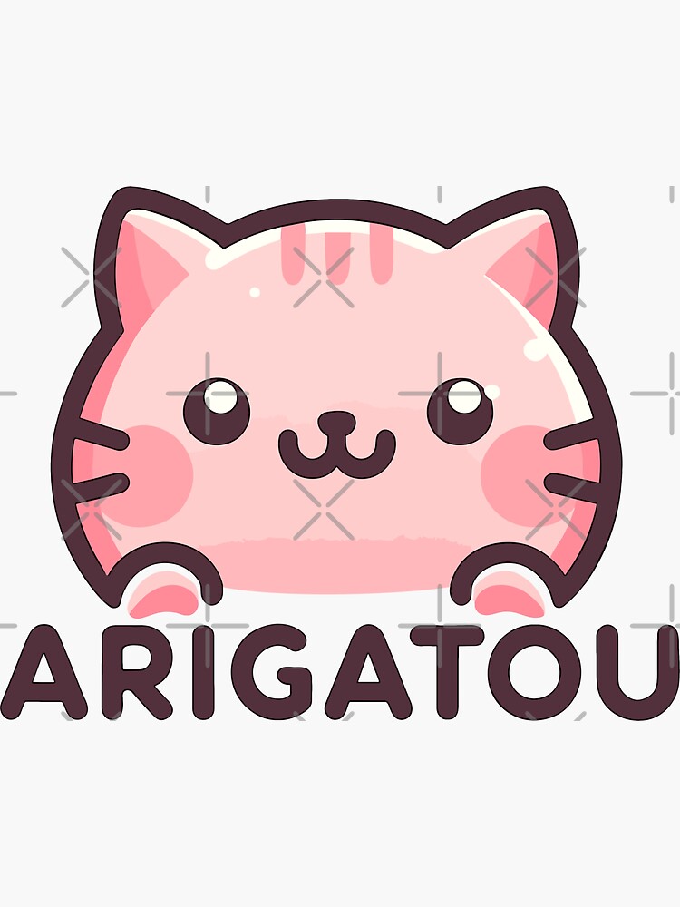 "Little Arigatou Pink Cat" Sticker for Sale by SweetClicks123 | Redbubble