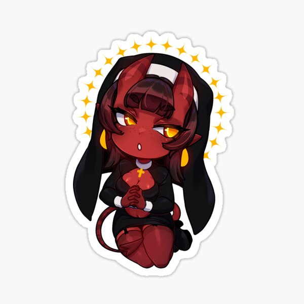 "Meru The Succubus Chibi Sexy Cute Nun" Sticker for Sale by BuuBunny ...