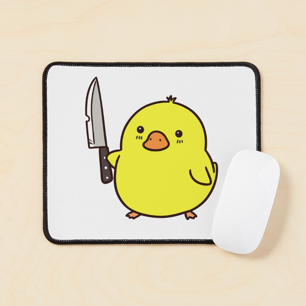 "Cute Duck With Knife" Sticker for Sale by Gkinoki | Redbubble