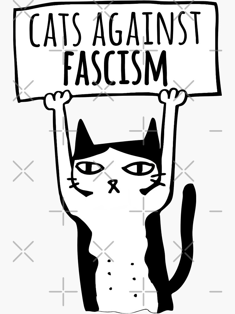 "Protest Cats Against Fascism Democats Antifa Meme" Sticker for Sale by ...