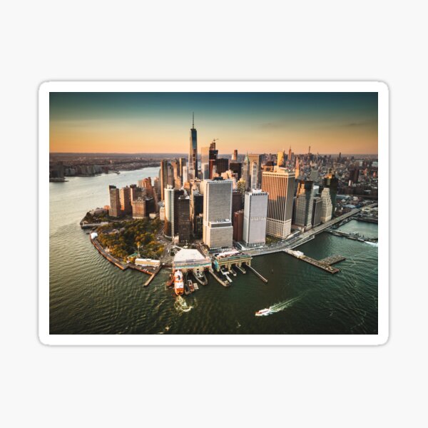 "aerial view of manhattan" Sticker for Sale by franckreporter | Redbubble