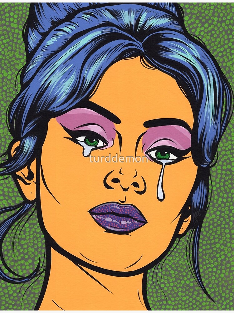 "Blue Hair Crying Comic Girl" Art Print by turddemon | Redbubble