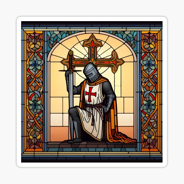 "Crusader Christian Knight | Stained Glass" Sticker for Sale by Nature ...