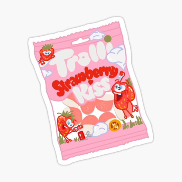 "Strawberry Kiss Trolli Gummies " Sticker for Sale by baileighsbrush ...