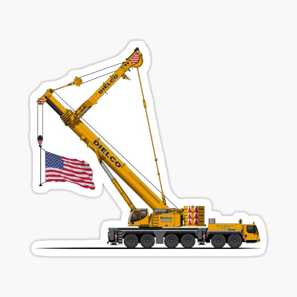 "Mobile Crane 28" Sticker for Sale by Heavy Machinery | Redbubble
