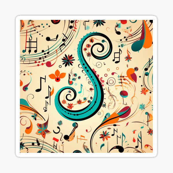 "Harmony in Colors: Musical Notes" Sticker for Sale by BtinnaBtinna ...