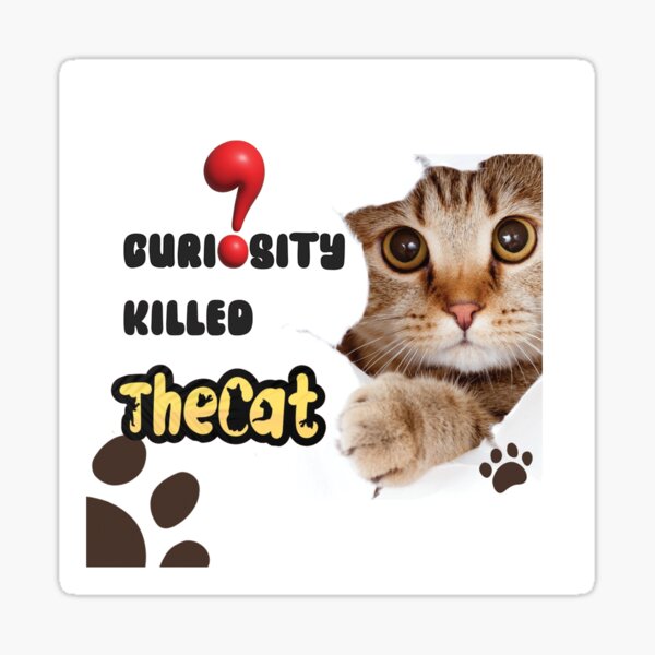 "Curiosity Killed the Cat _ Curious Cat" Sticker for Sale by Vachala ...