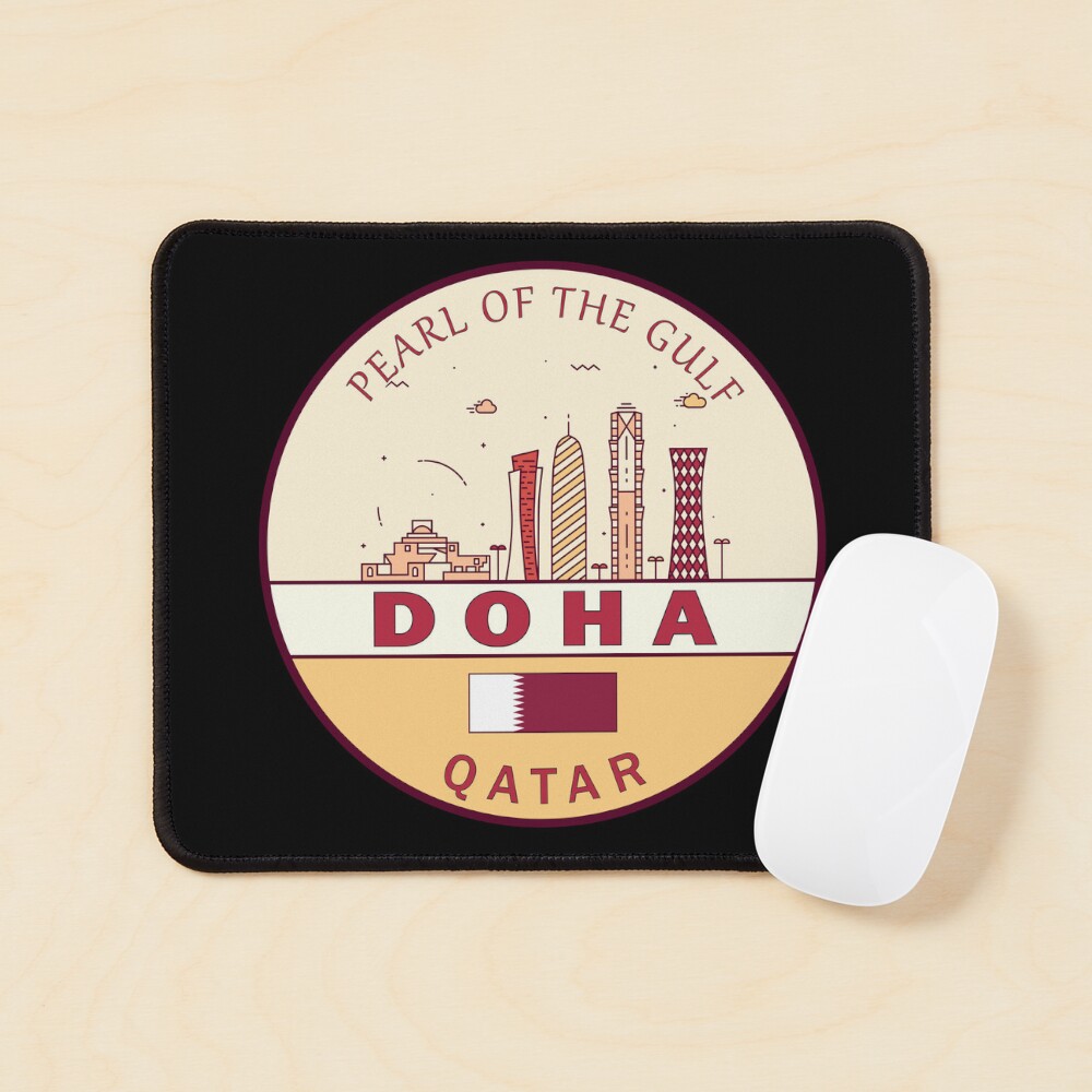 "Doha Qatar City Skyline Emblem" Sticker for Sale by KrisSidDesigns ...