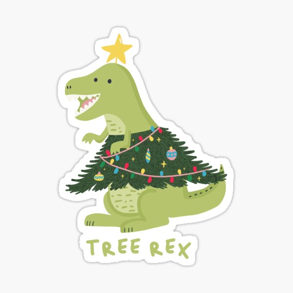"Tree Rex | Dinosaur Christmas" Sticker for Sale by krimons | Redbubble