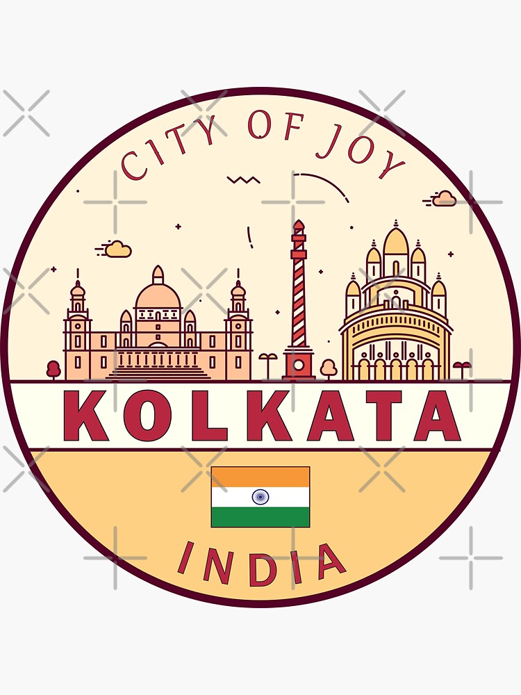 "Kolkata India City Skyline Emblem" Sticker for Sale by KrisSidDesigns ...