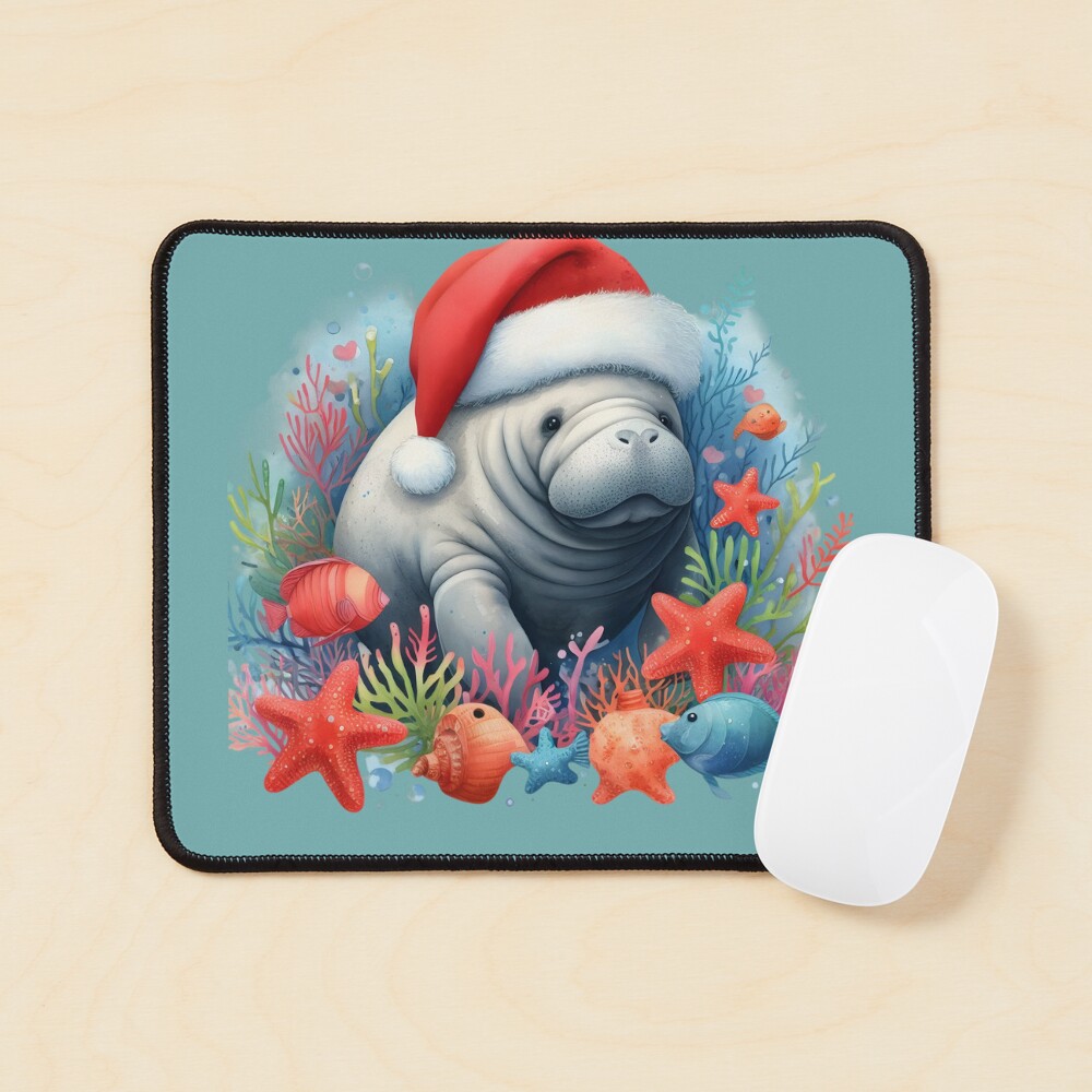 "Happy Manatee Christmas - Celebrate with a Chubby Mermaid" Poster for Sale by SandbarTees ...