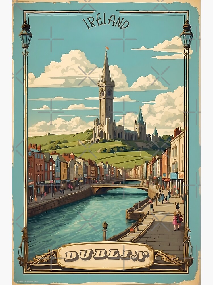 "Dublin Vintage Retro Poster: Experience Ireland's Charm" Poster for ...