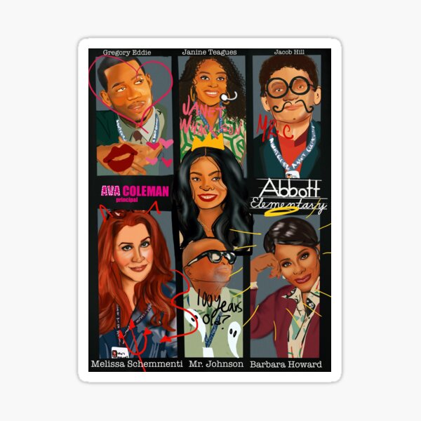 "Abbott Elementary Yearbook" Sticker for Sale by doodles by rye ...