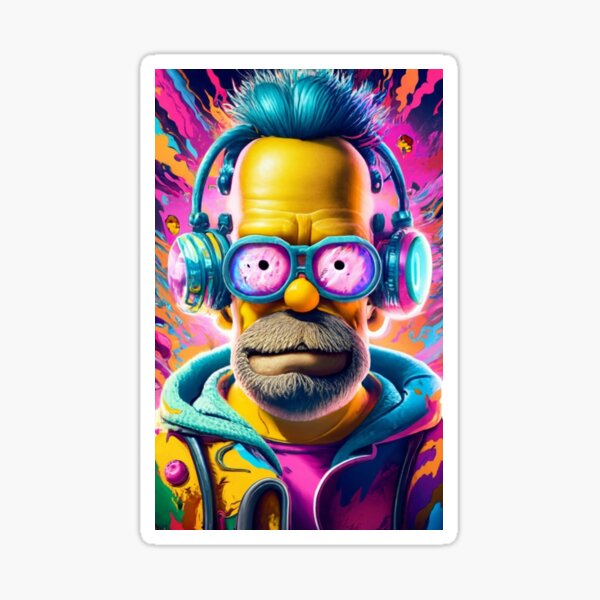 "Сyberpunk Homer" Sticker for Sale by Rostyslav Tarasenko | Redbubble