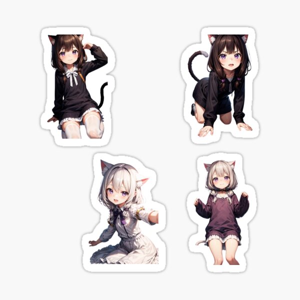 "cute anime cat girls" Sticker for Sale by waifuheaven23 | Redbubble