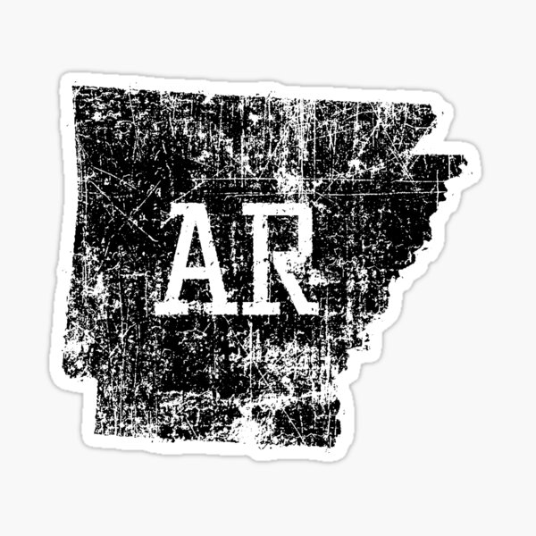 "Used Arkansas State Map & AR Abbreviation" Sticker by Chocodole ...