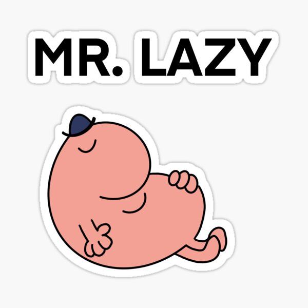 "Mr. Lazy" Sticker for Sale by RetroVisions | Redbubble