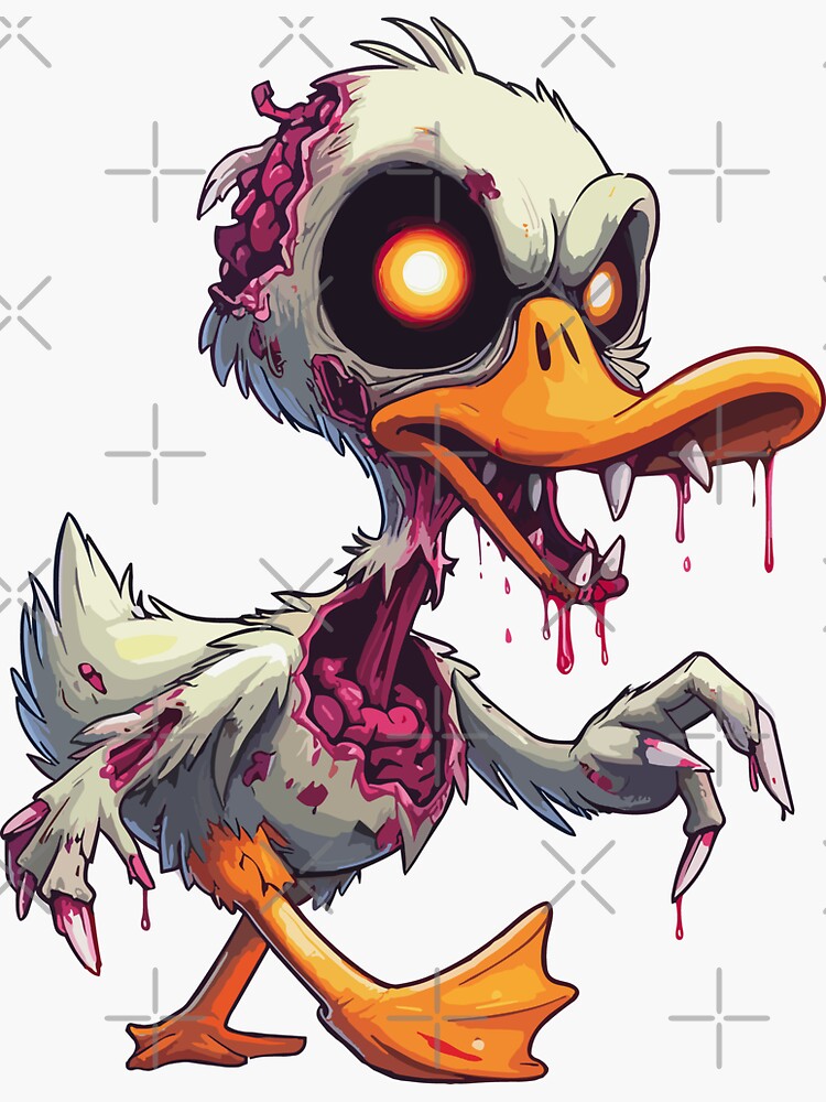 "Zombie Duck" Sticker for Sale by Gkinoki | Redbubble