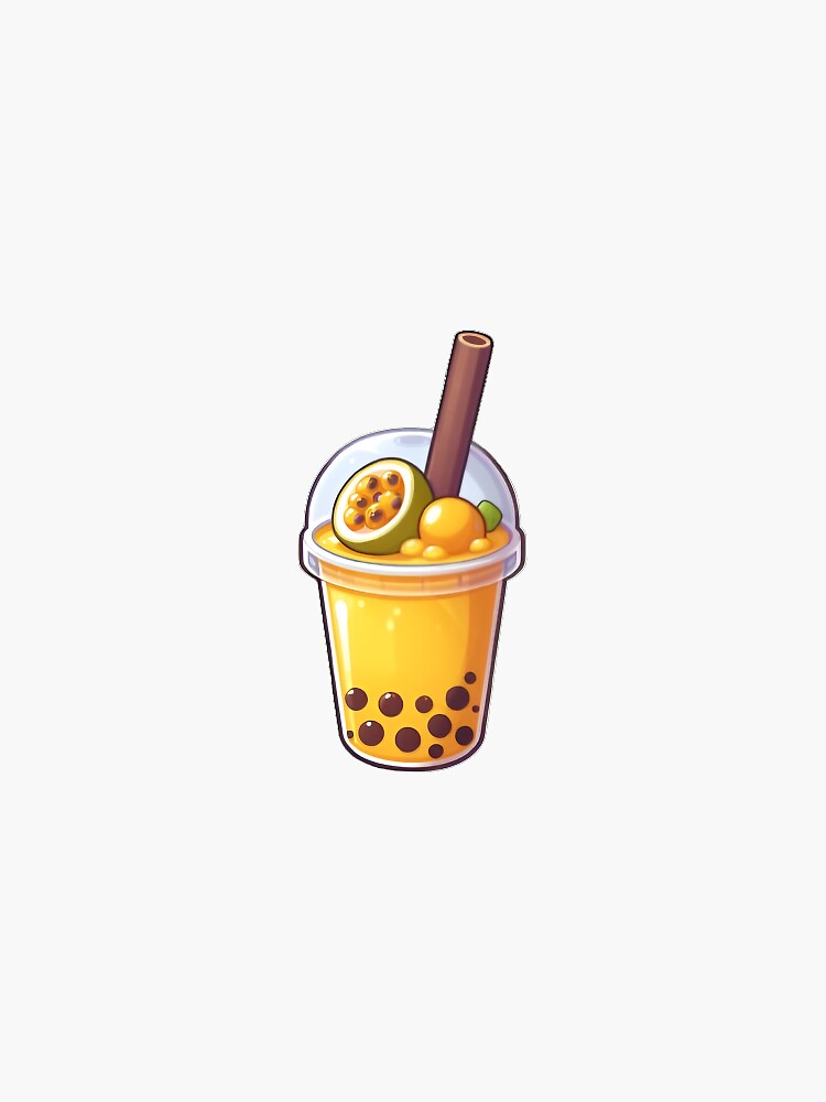 "Passionfruit Boba Bubble Tapioca Tea Asian Aesthetic Cute Hydro Food ...