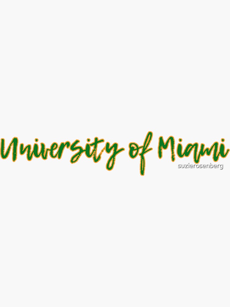 "University of Miami Script" Sticker for Sale by suzierosenberg | Redbubble