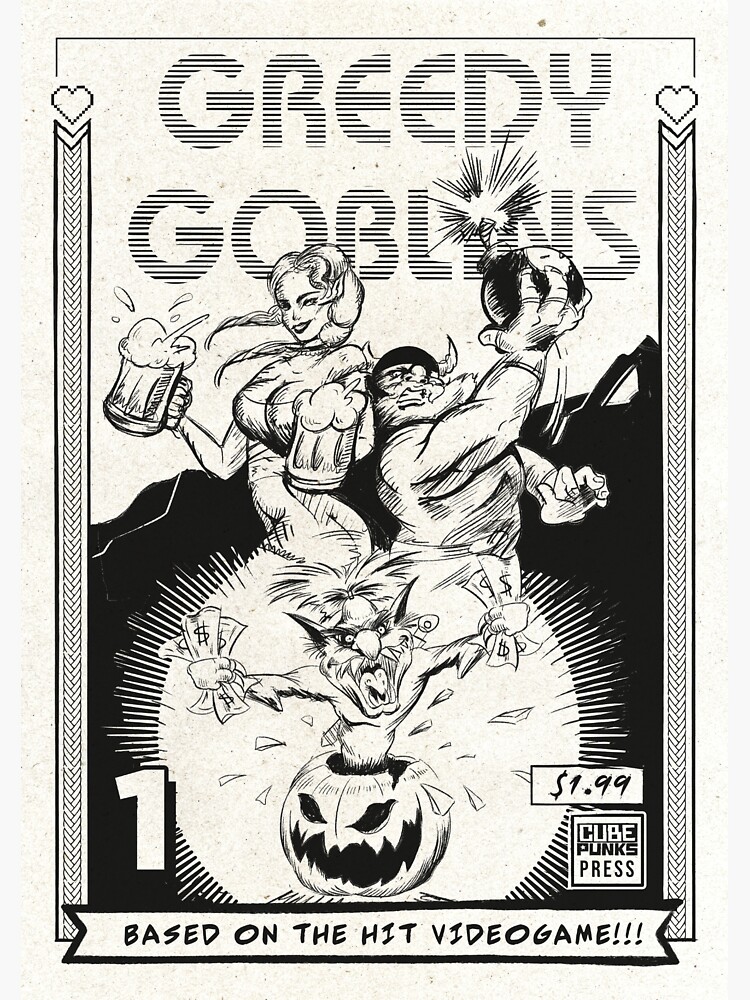 "Greedy Goblins - The Comic" Sticker for Sale by CubePunks | Redbubble