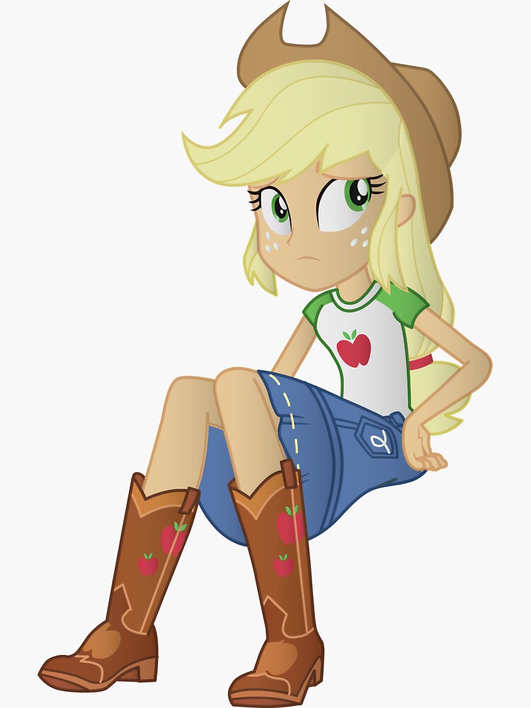 "Equestria Girls Applejack Sit" Sticker for Sale by Diamanths | Redbubble