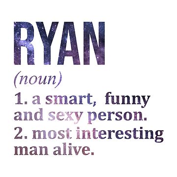 "Ryan Name Definition" Sticker for Sale by XCIV | Redbubble