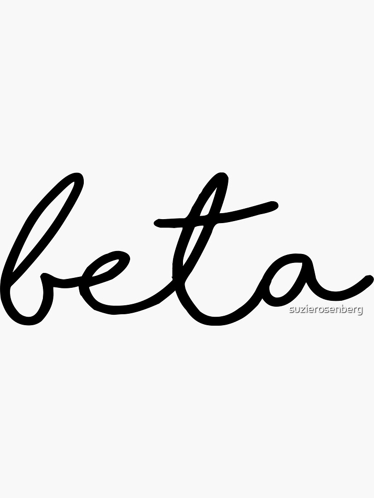 "Cursive Beta" Sticker by suzierosenberg | Redbubble